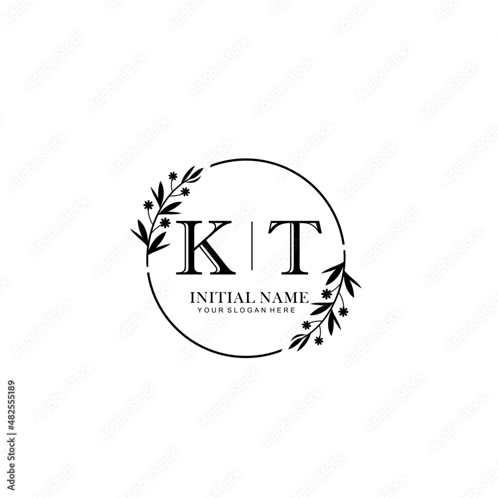 KT Hand drawn wedding monogram logo Stock Vector | Adobe Stock