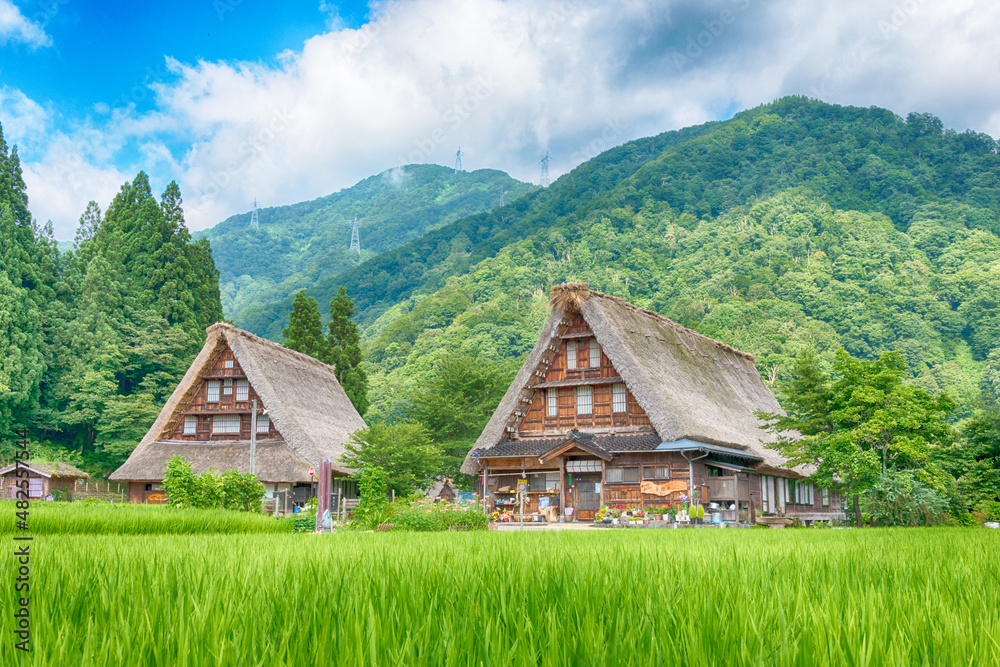 Nanto, Japan - Jul 31 2017- Gassho-zukuri houses at Suganuma village ...