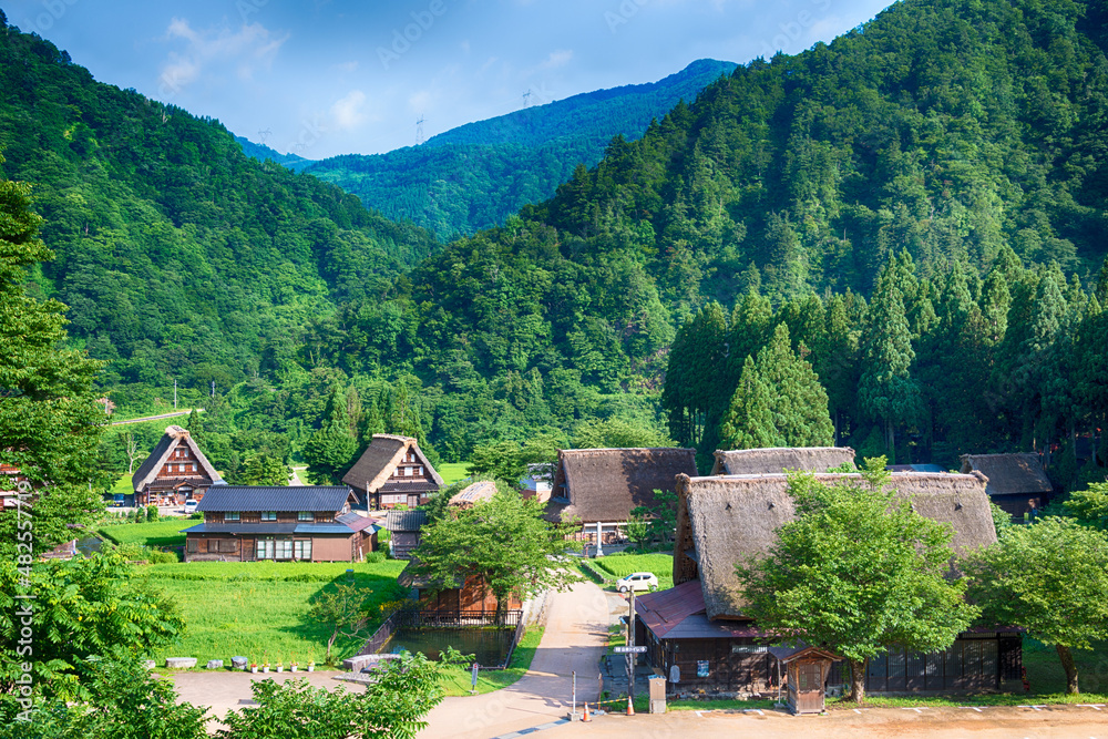 Nanto, Japan - Jul 31 2017- Gassho-zukuri houses at Suganuma village ...