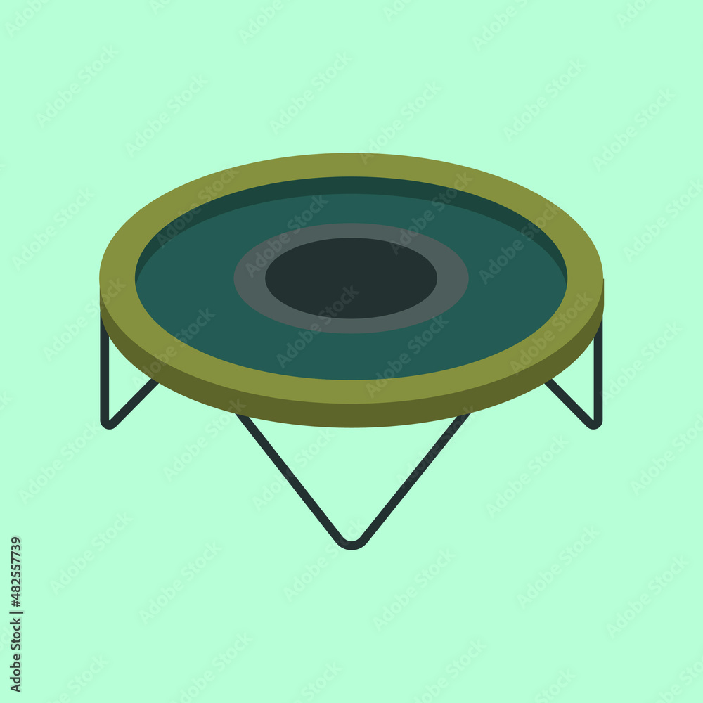 Trampoline Cartoon Flat Vector Illustration Stock Vector | Adobe Stock