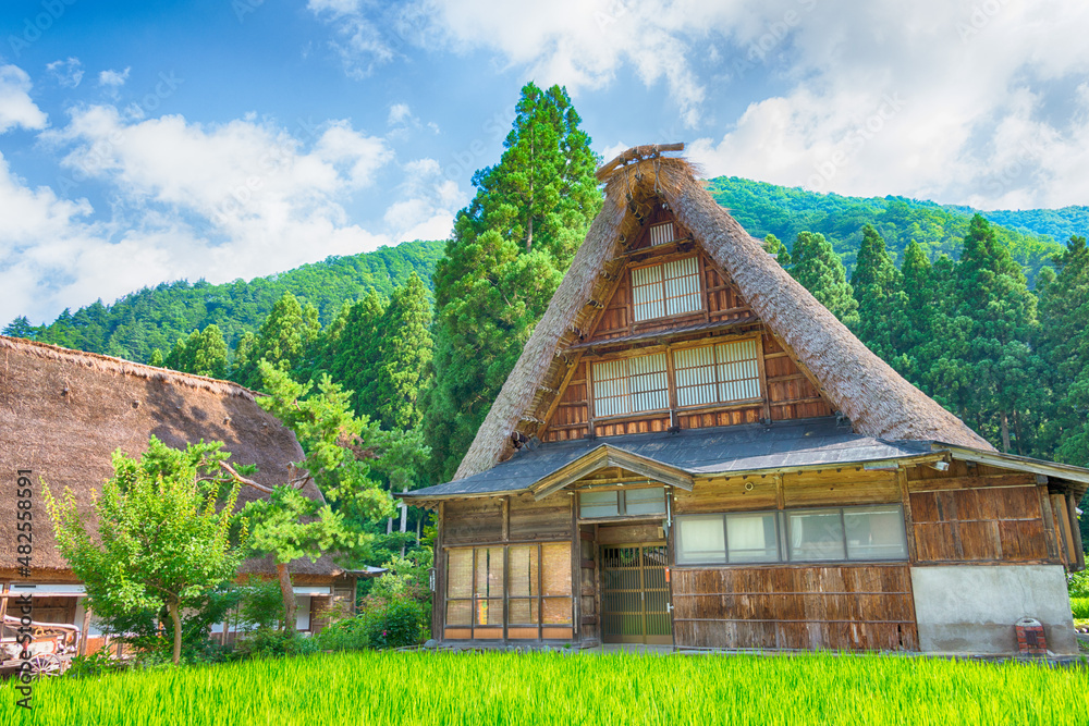Nanto, Japan - Jul 31 2017- Gassho-zukuri houses at Suganuma village ...