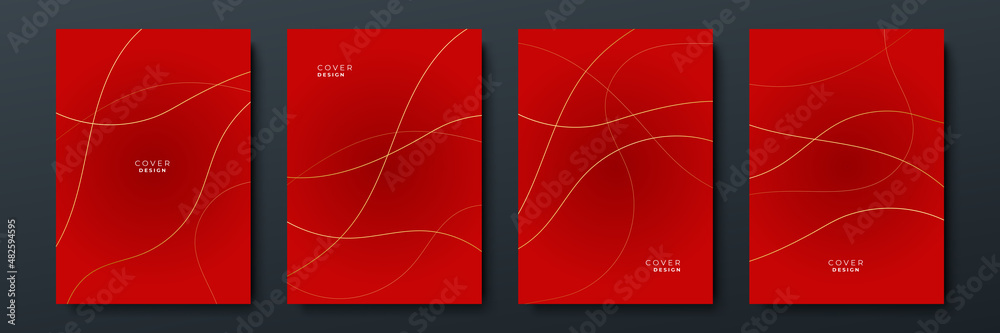 Luxury Abstract red gold cover design background Stock Vector | Adobe Stock