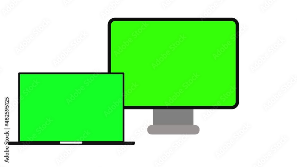 Modern Devices Template set Animation with green Screen isolated on ...