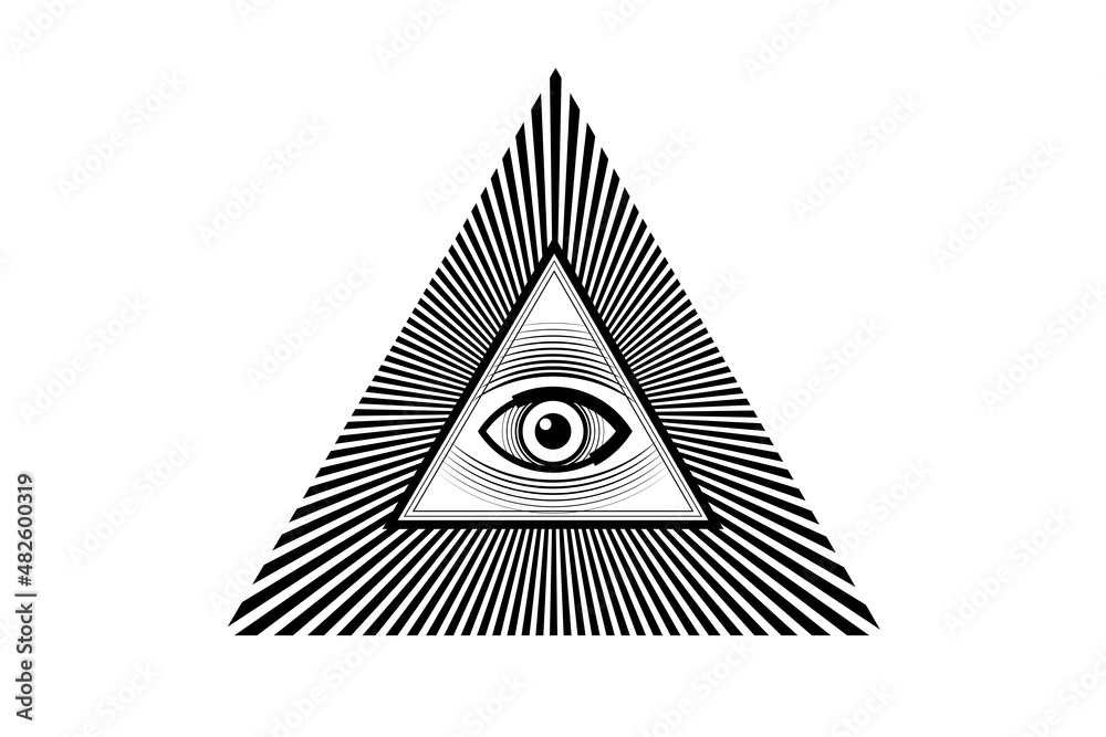 Sacred Masonic symbol. All Seeing eye, the third eye, The Eye of ...