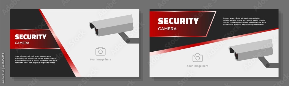 Surveillance camera service abstract banner template, security cam ...
