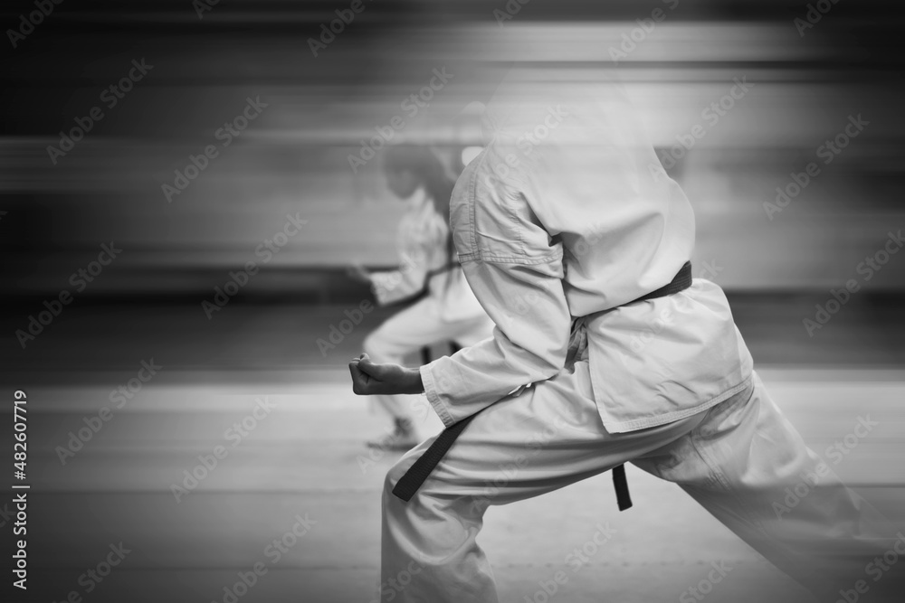 Karate-do training and a healthy lifestyle. Added blur effect for more ...