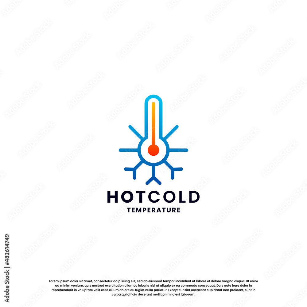 hot and cold logo design for temperature. snow and flame icon ...