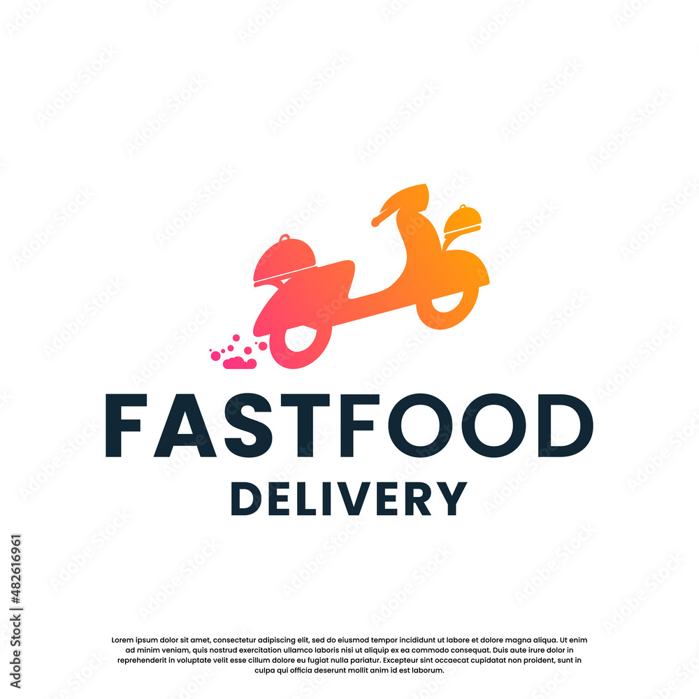 fast food logo design for delivery and restaurant business Stock Vector ...
