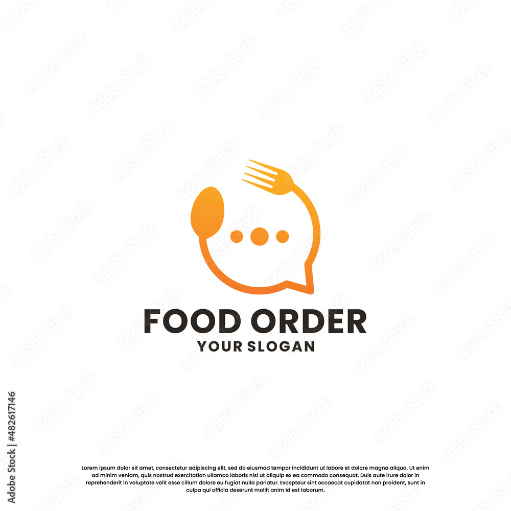 food order logo design for delivery and restaurant business Stock ...