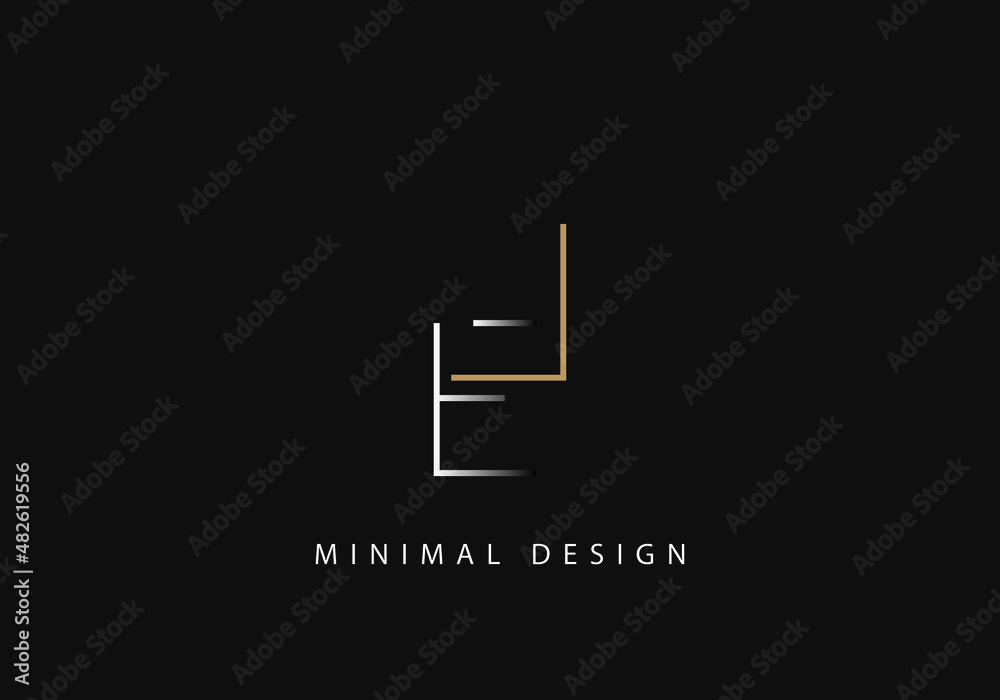 Alphabet letter LE logo design line art Stock Vector | Adobe Stock