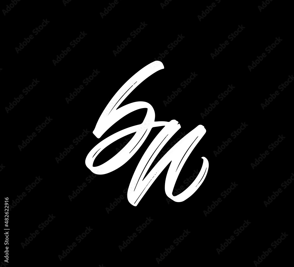 White Vector Letters Logo Brush Handlettering Calligraphy Style In ...