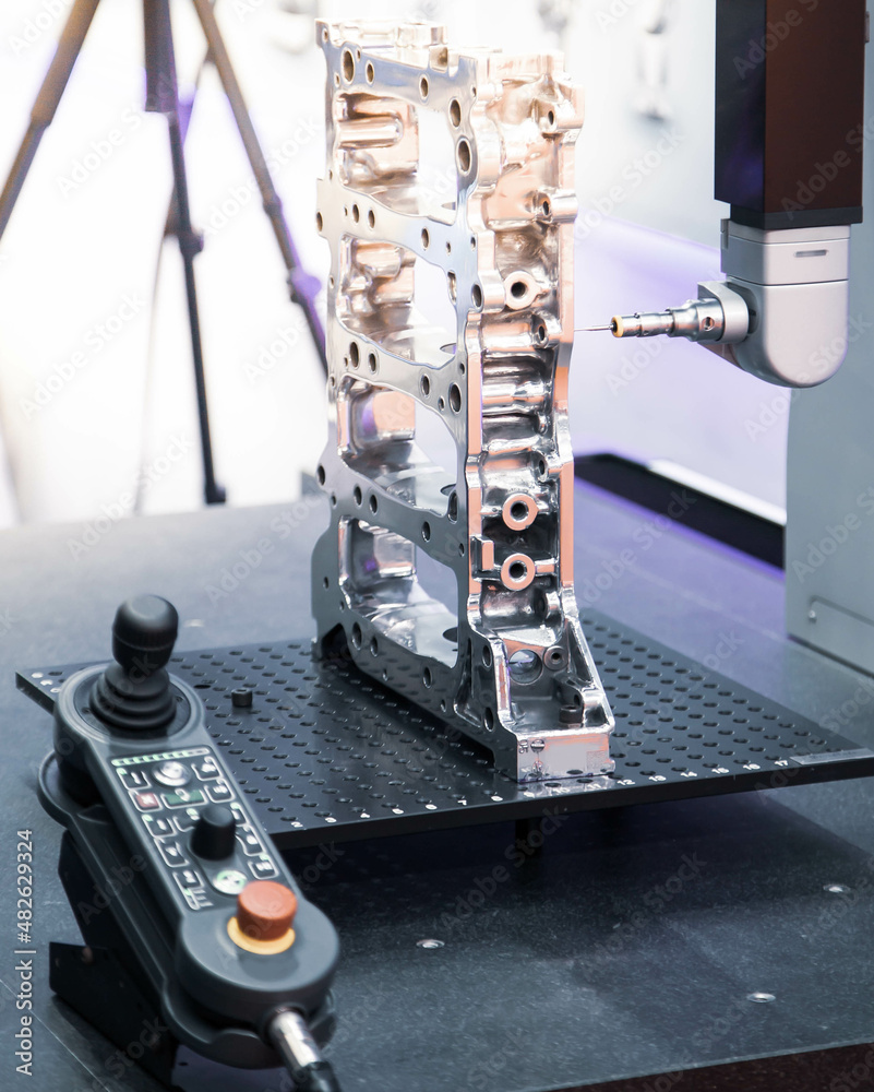 CMM Coordinate Measuring Machine inspecting dimension of automotive ...