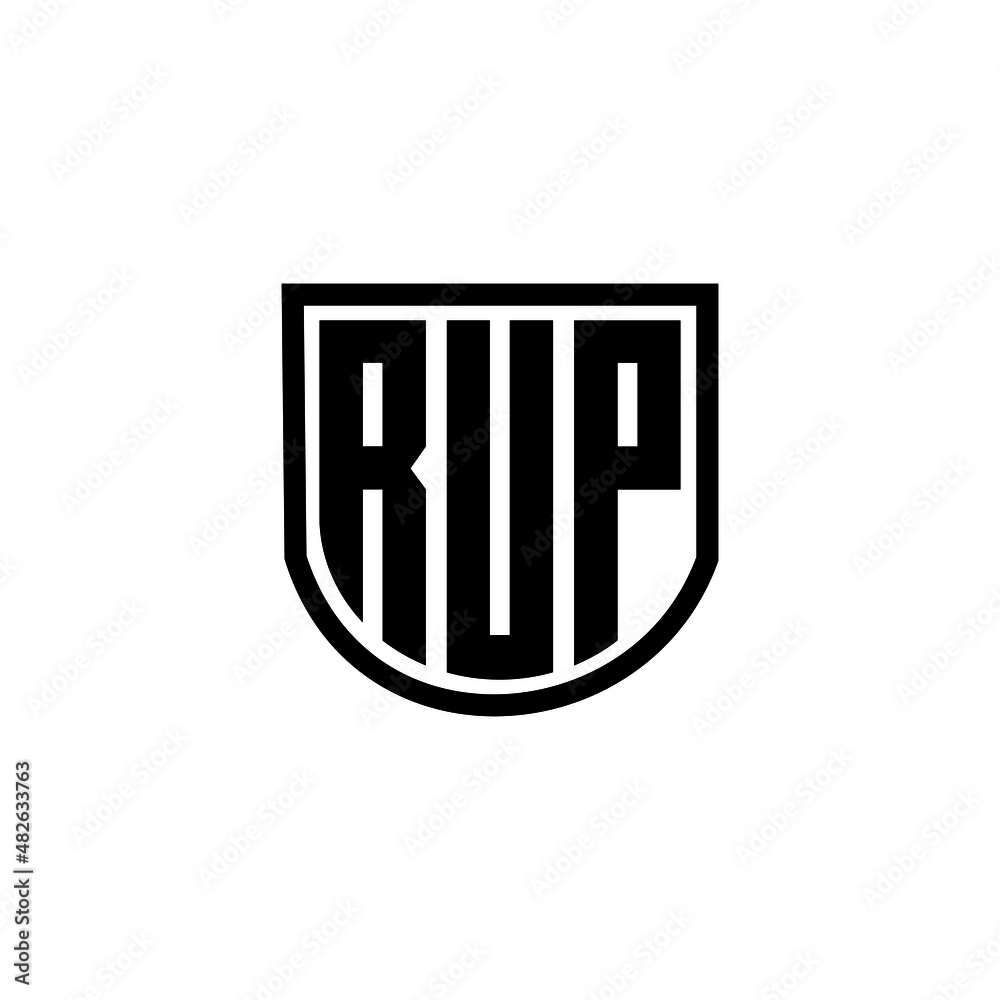 RUP letter logo design with white background in illustrator, vector ...