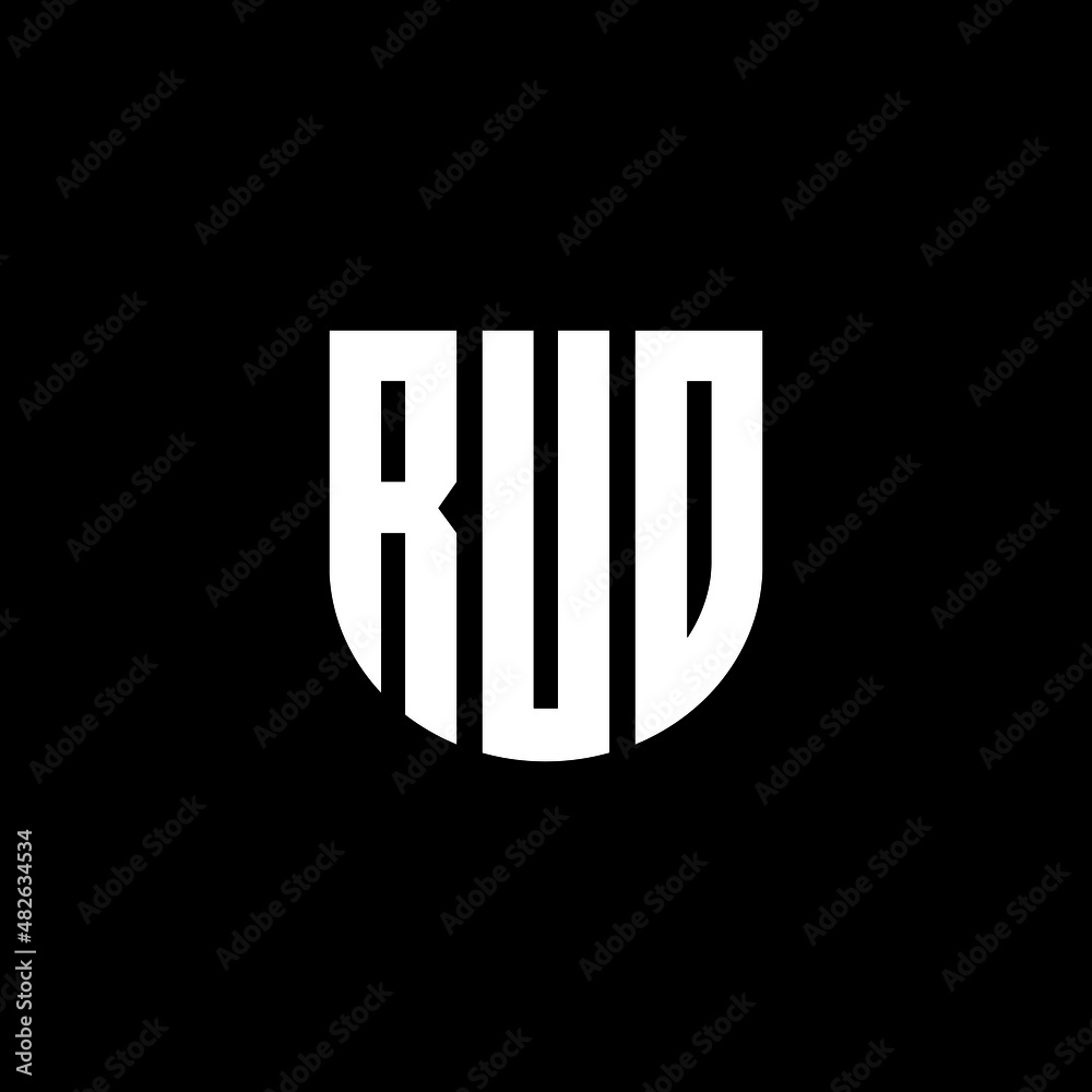 Vecteur Stock RUD letter logo design with black background in ...