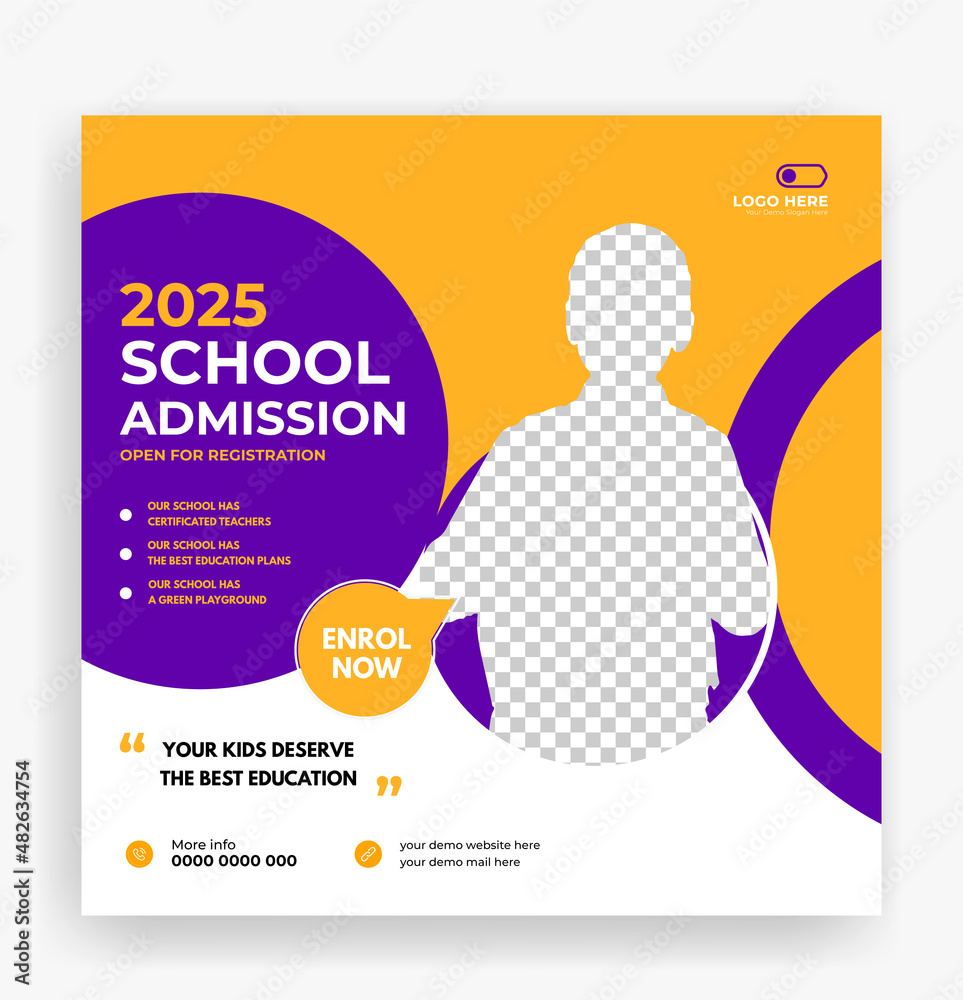 School admission social media post template, back to school promotion ...