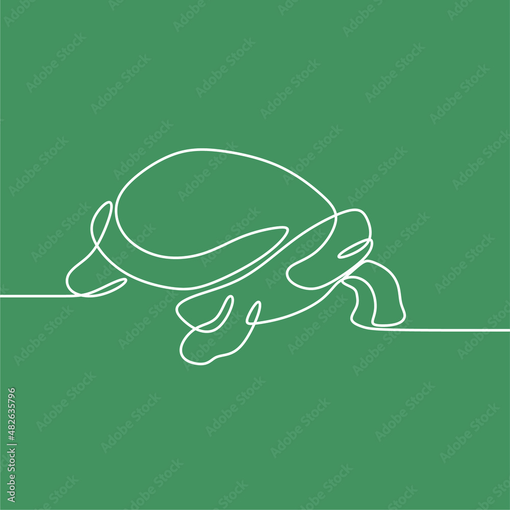 sea turtle fauna aesthetic oneline continuous single line art Stock ...