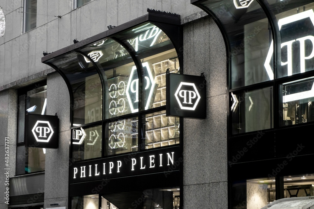 The storefront of Philipp Plein shop which sells luxury clothes in ...