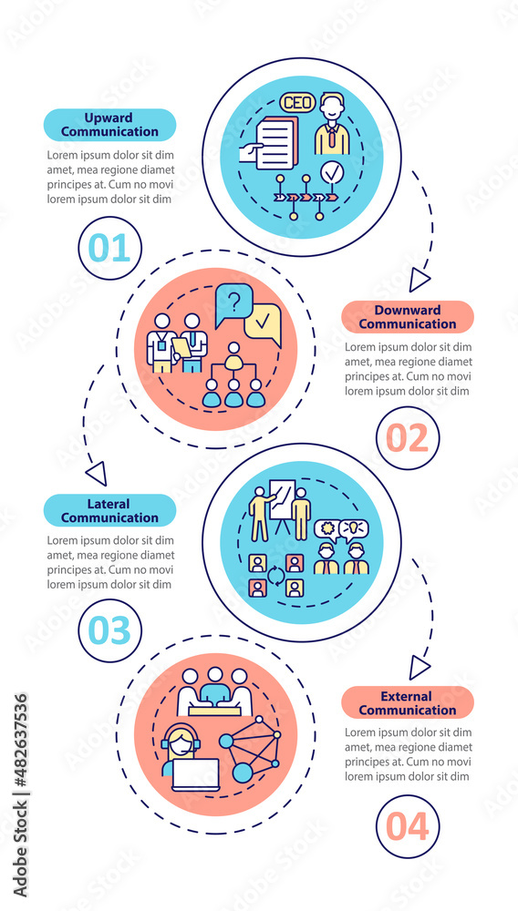 Business conversation types vertical infographic template. Data ...