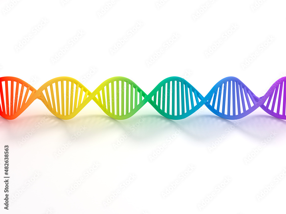 Multi color dna model isolated on white background Stock Illustration ...
