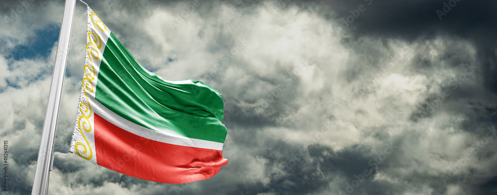 The flag of Chechnya is a rectangle with sides in the ratio 2:3, the ...