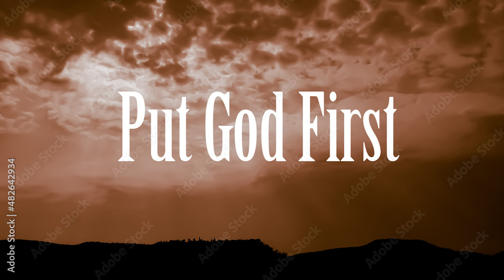 Motivational and encouraging bible word of god with colorful sky ...