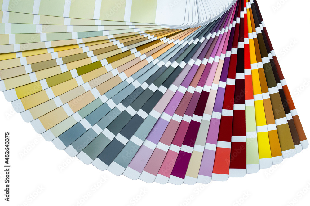Color guide displaying a range of hues for use in interior design and ...