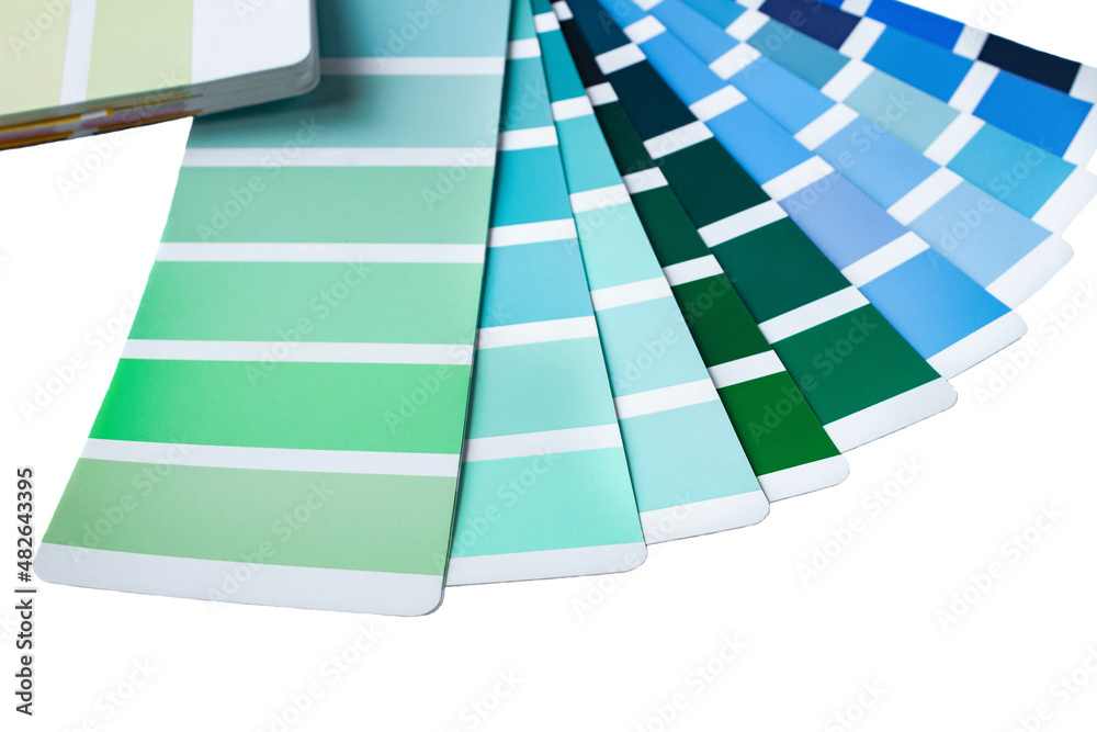 Color guide displaying a range of hues for use in interior design and ...