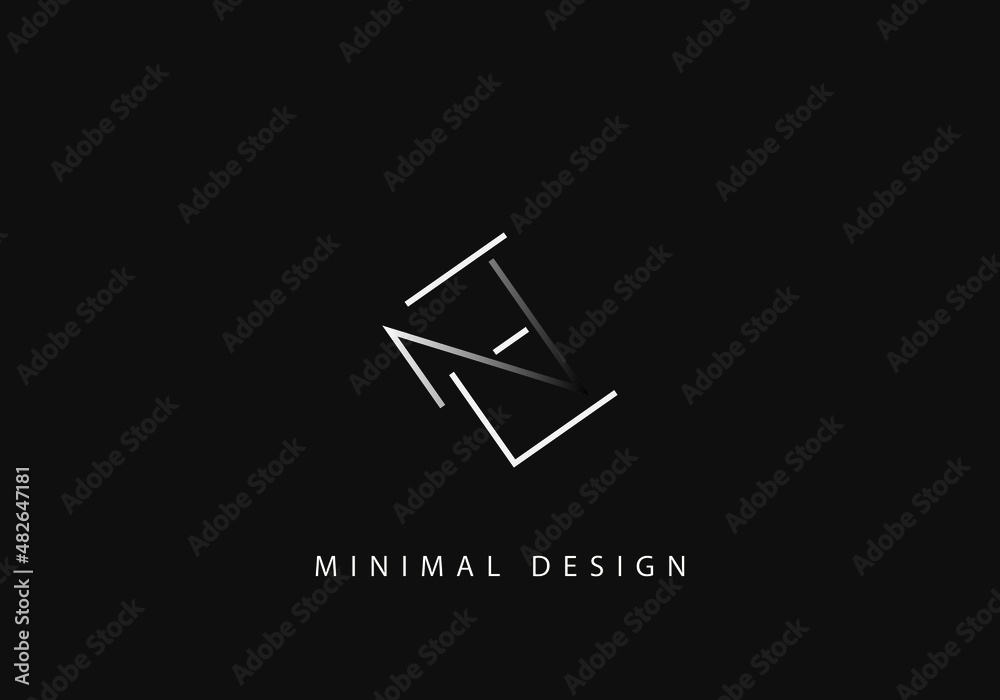 Alphabet letter EN logo design line art Stock Vector | Adobe Stock