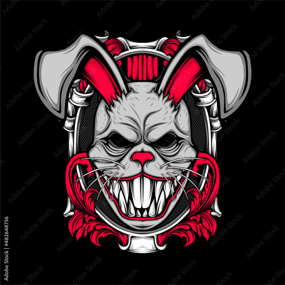 scary rabbit mask Stock Vector | Adobe Stock