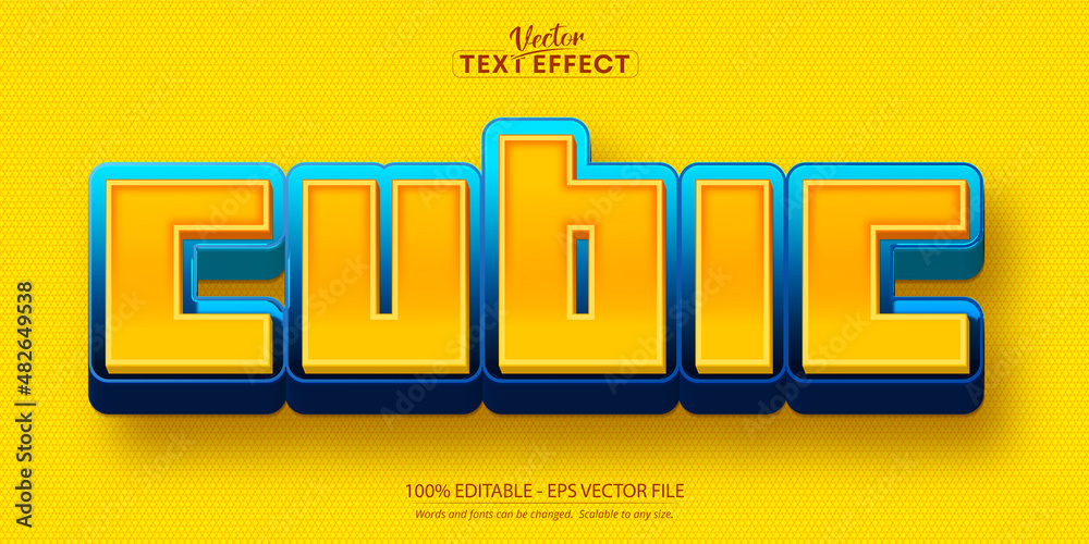 Cartoon text effect, editable cubic text and comic text style Stock ...
