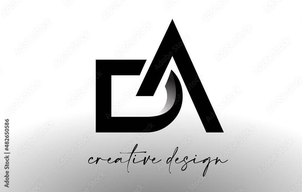 DA Letter Logo Design with Elegant Minimalist Look.DA Icon vector with ...