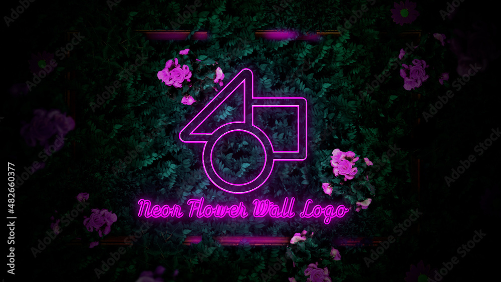 Neon Flower Wall Logo Stock Template | Adobe Stock