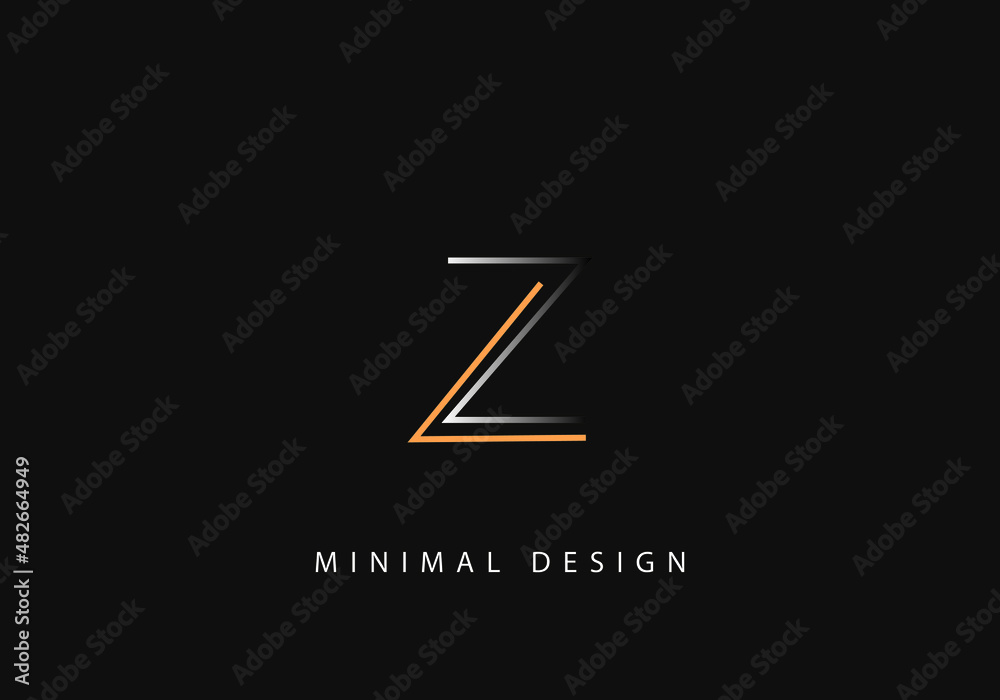 Alphabet letter ZV logo design line art Stock Vector | Adobe Stock