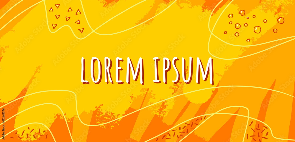 Abstract cartoon background, horizontal format. Executed in an orange ...