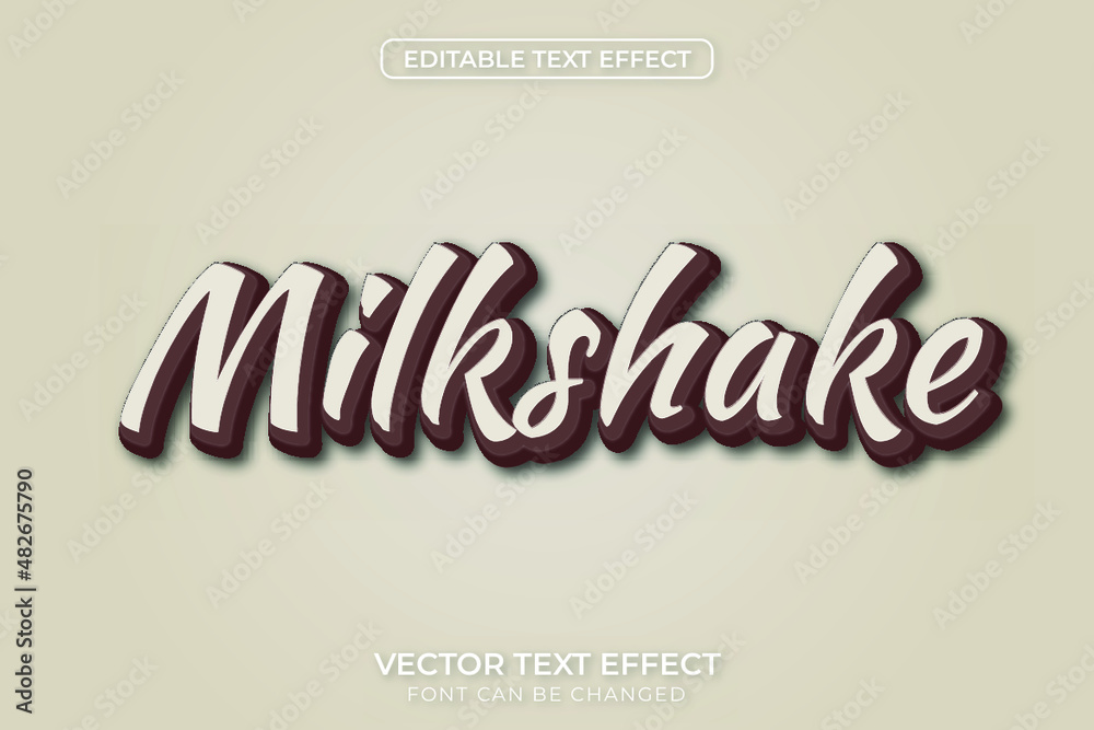 Milkshake Text Effect Stock Vector | Adobe Stock