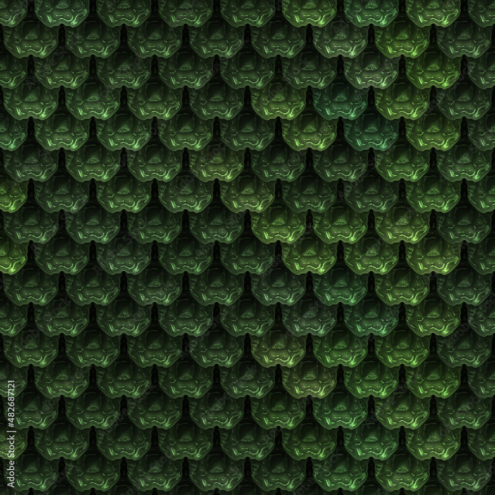 Seamless Fantasy Armour Texture. 3D illustration. Metallic pattern ...