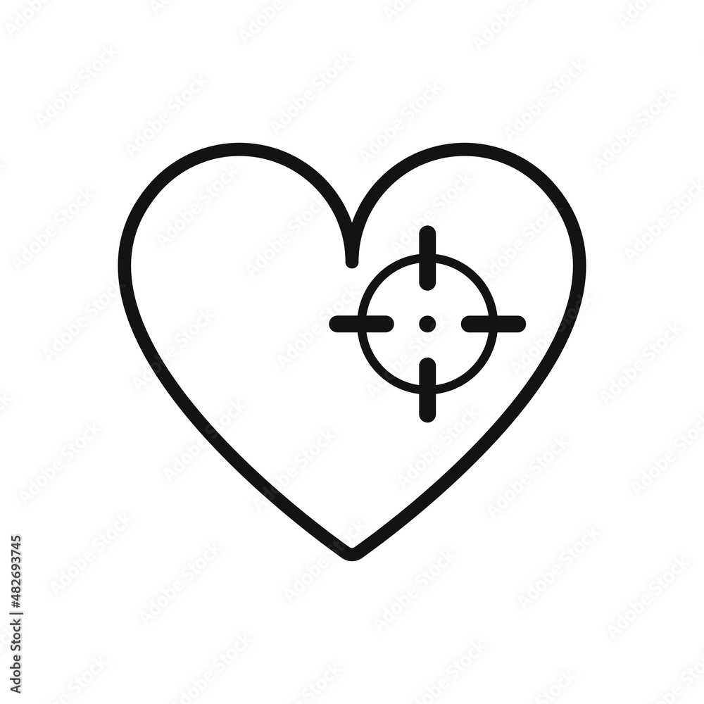 Heart icon in target crosshair, vector illustration. Stock Vector ...