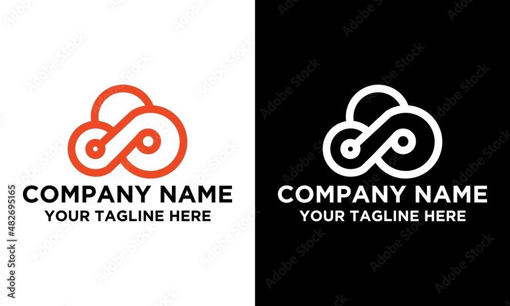Cloud computing and storage vector logo. Technology design template. Cloud computing logo. Cloud ...