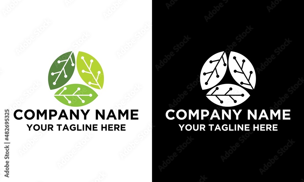 Farming technology logo and , line art, plant, leaf, Premium Vector ...