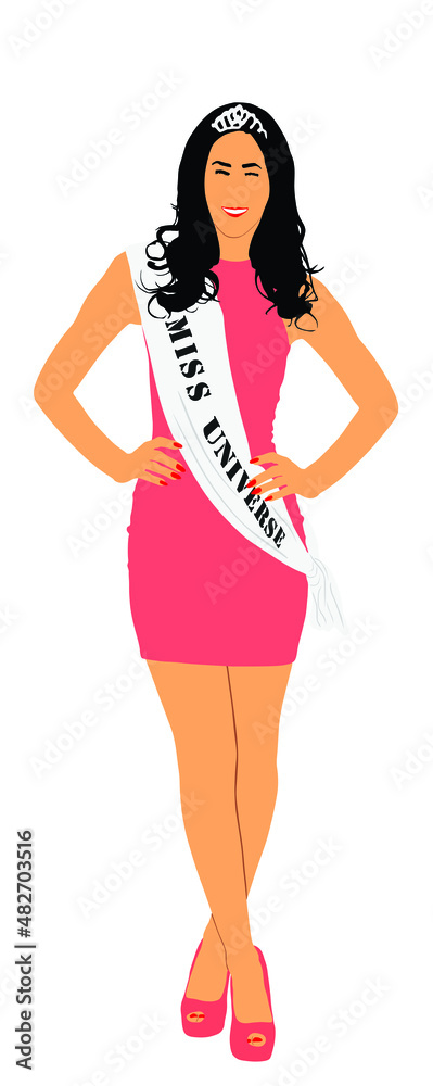 Miss universe vector illustration symbol isolated on white background ...