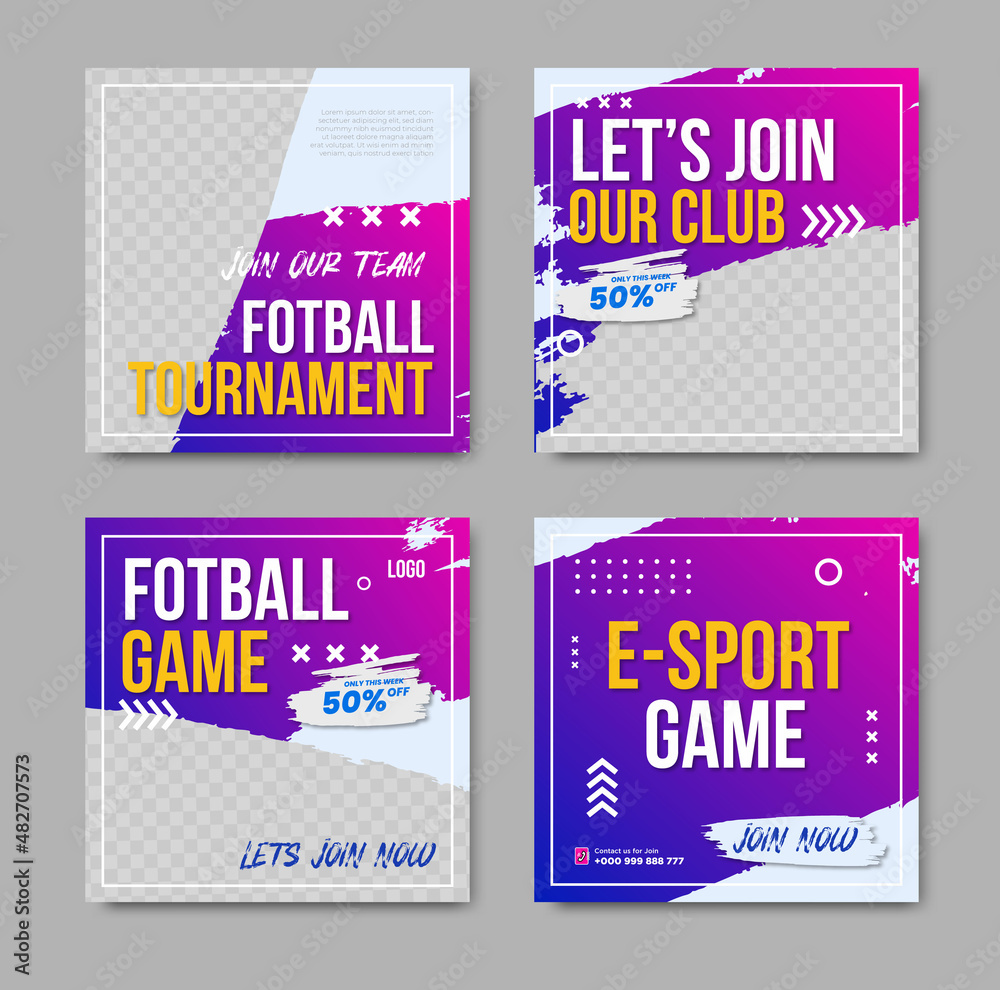 football sport event social media post banner template Stock Vector ...