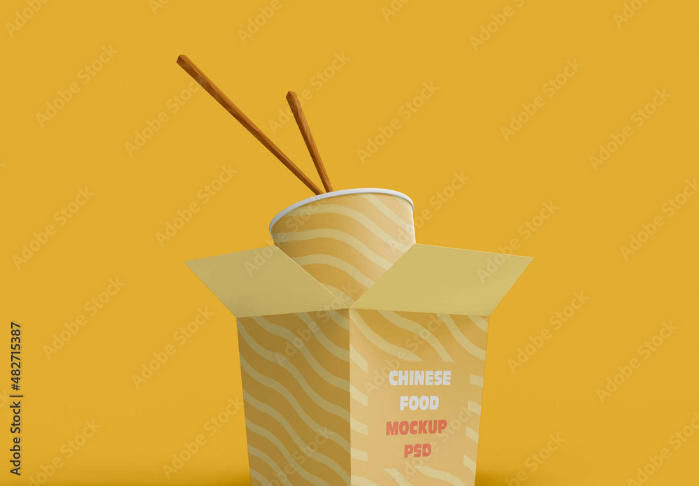 Takeaway Asian Food Box Mockup Stock Template | Adobe Stock