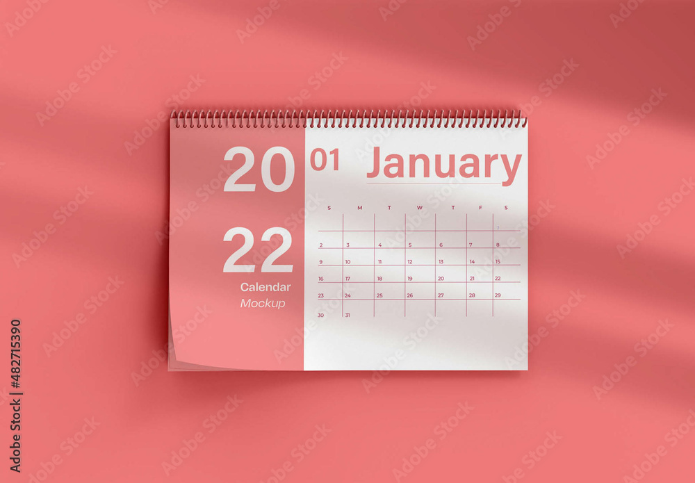 Front View of Isolated Calendar Mockup Stock Template | Adobe Stock