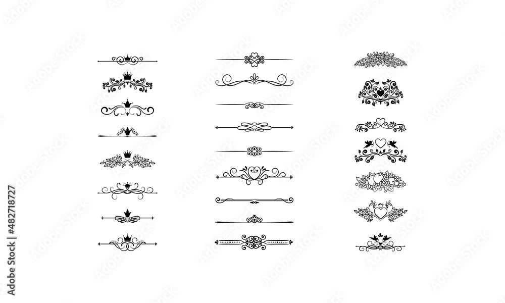 Vetor de Decoration line vintage border divider black SVG vector ...