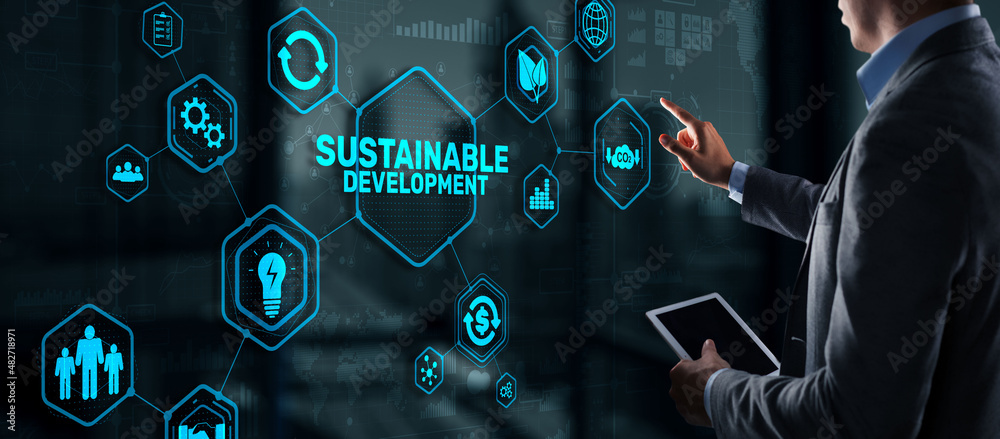 Sustainable Balanced Development. Balance between nature and science ...