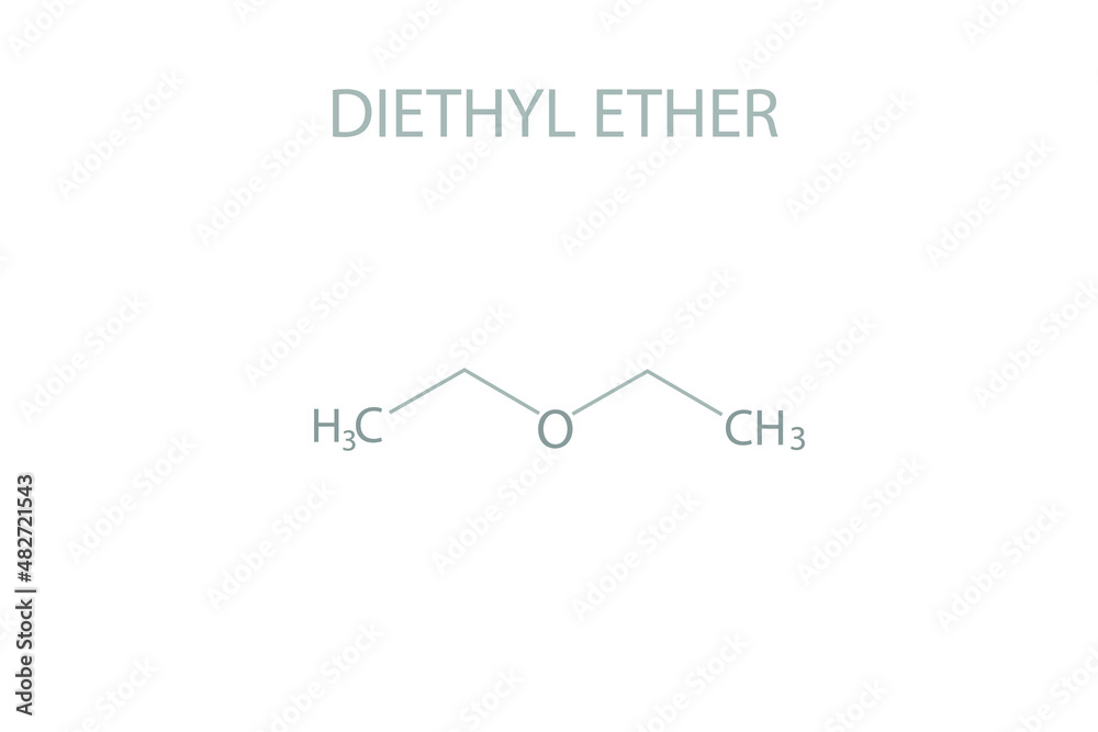 Diethyl ether molecular skeletal chemical formula. Stock Vector | Adobe ...