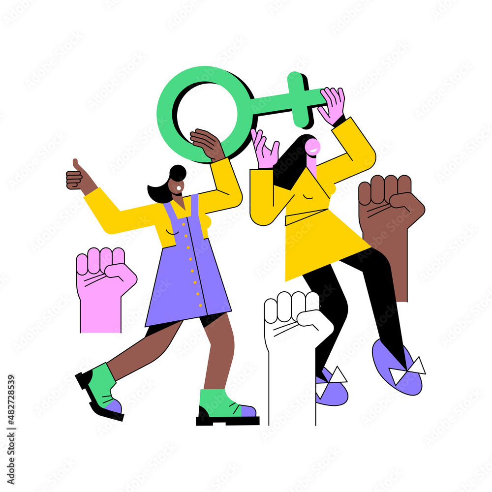 Feminism Abstract Concept Vector Illustration Girl Power Gender