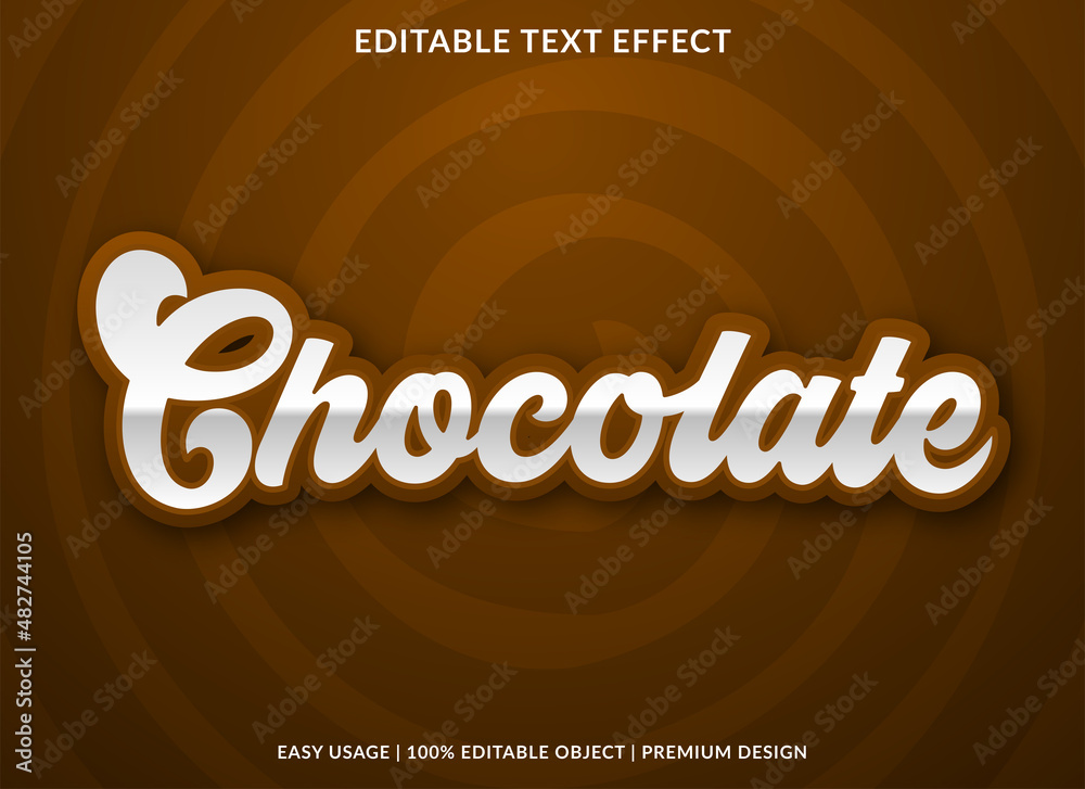 chocolate text effect style template with bold and abstract style use ...
