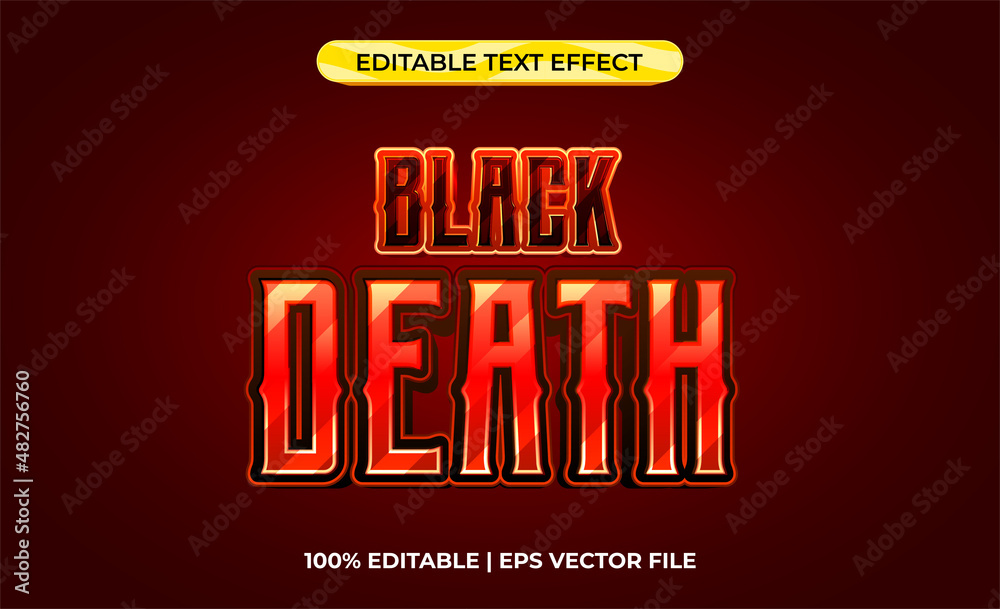 Black death 3d text effect with blood and scary theme. typography ...