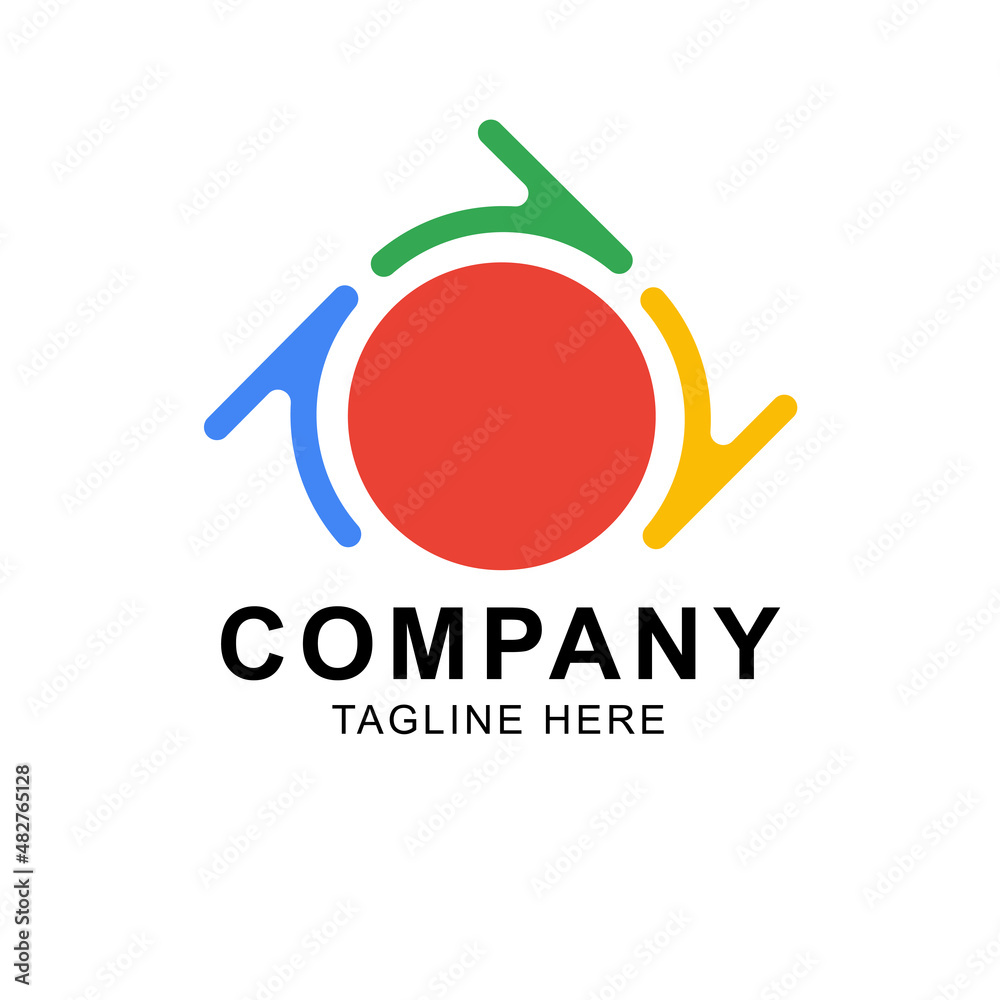 Geometry Circle Arrow Colorful Logo. This Logo Perfect For Company ...